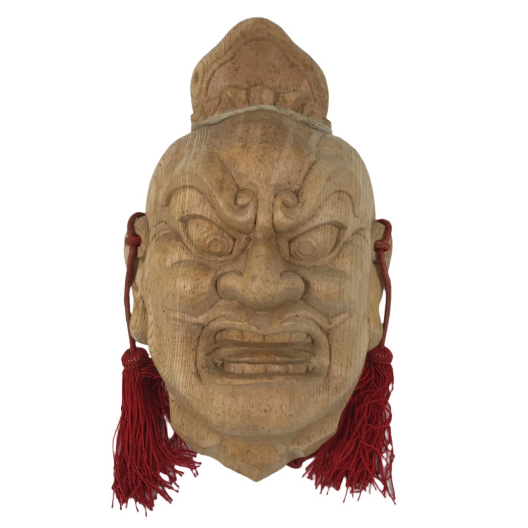 Japanese Carved Wooden Guardian Nio Agyou Mask Vtg Buddhism Todaiji ...