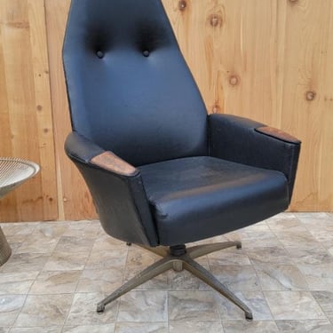 Mid Century Modern High Back Swivel Lounge Chair by Adrian | Vintage ...