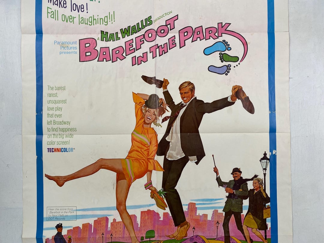 1967 Barefoot In The Park Movie Theatre Poster, MCM, Robert Redford ...