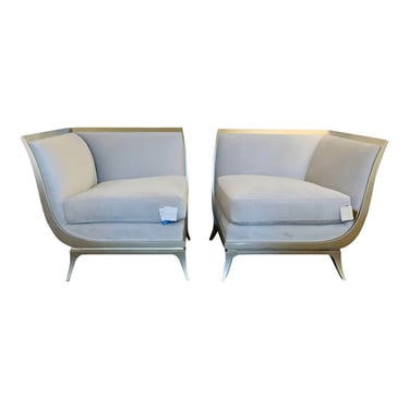 Caracole Modern White and Silver Pick a Corner Chairs Pair | 14th ...