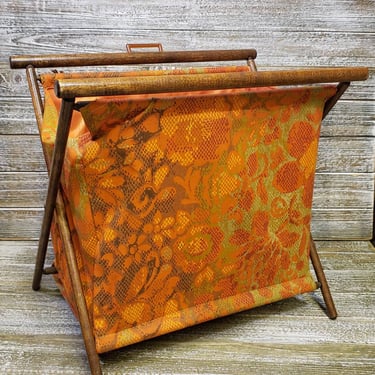 1970s Vintage Folding Knitting Caddy, Groovy Psychedelic Sewing Craft ...