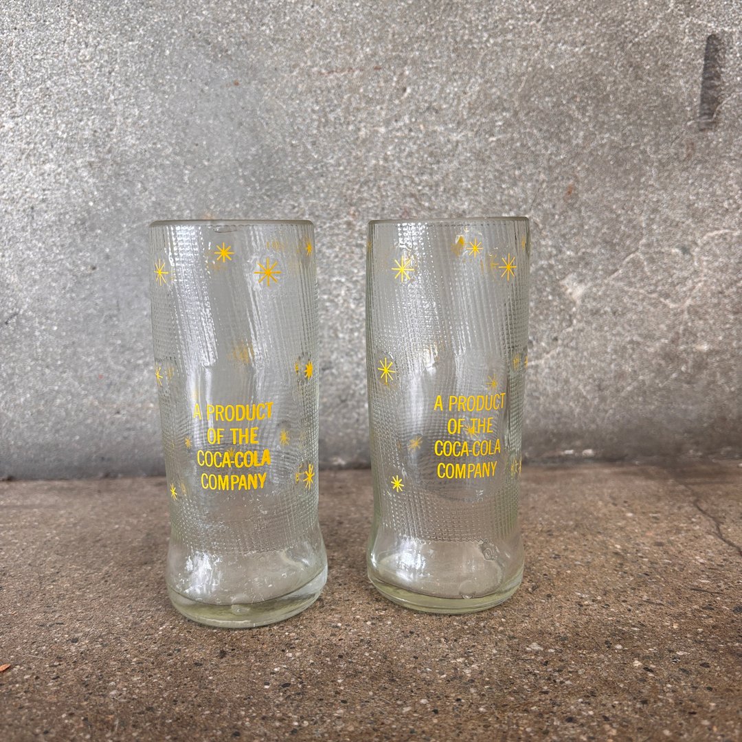 Pair of Rare Vintage Atomic Coca Cola Bottle Glasses | Urban Americana ...