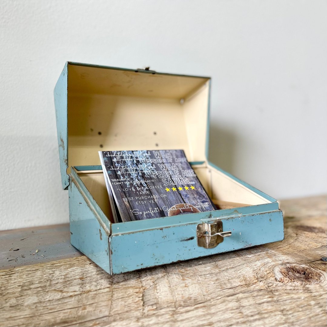 Small Blue Metal Box with Lid | Blue Metal Lunch Box | | Piccadilly ...