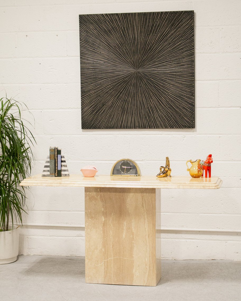 Travertine Post Modern Entry Table | Sunbeam Vintage | Highland Park ...