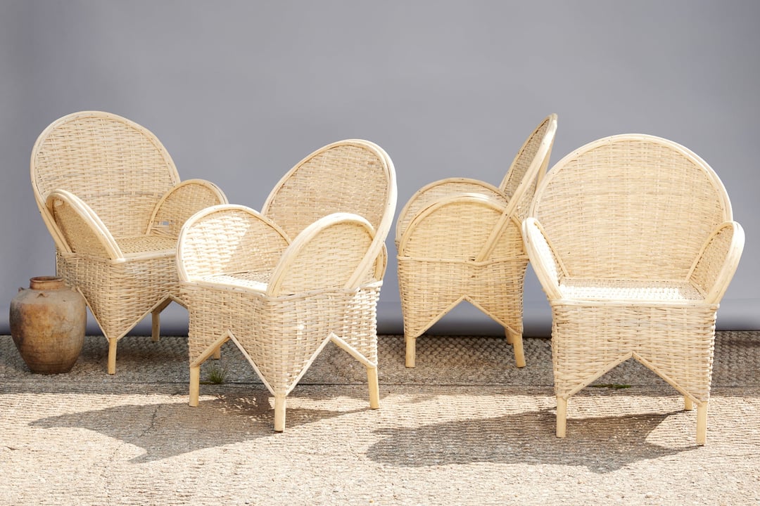 Set of 6 Bamboo Arm Chairs | Michael Trapp | West Cornwall, CT