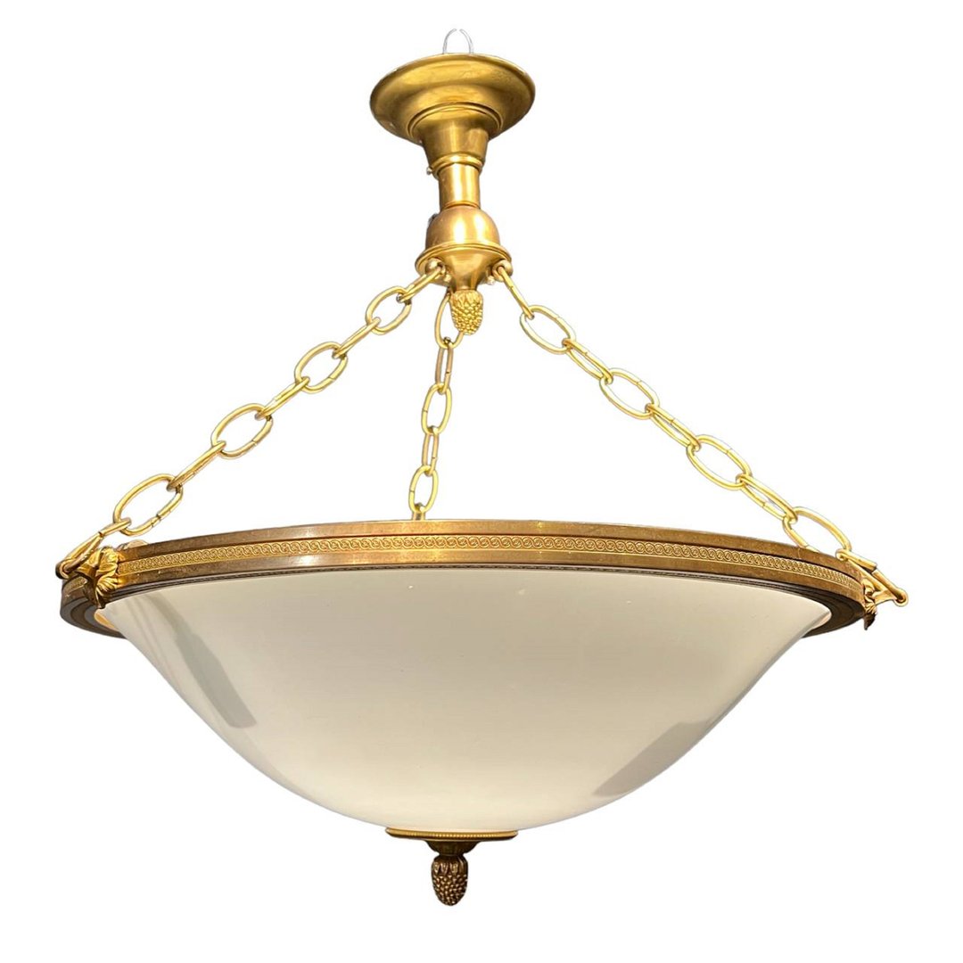 French Light Fixture With Opaline Glass | Showplace Antique + Design ...