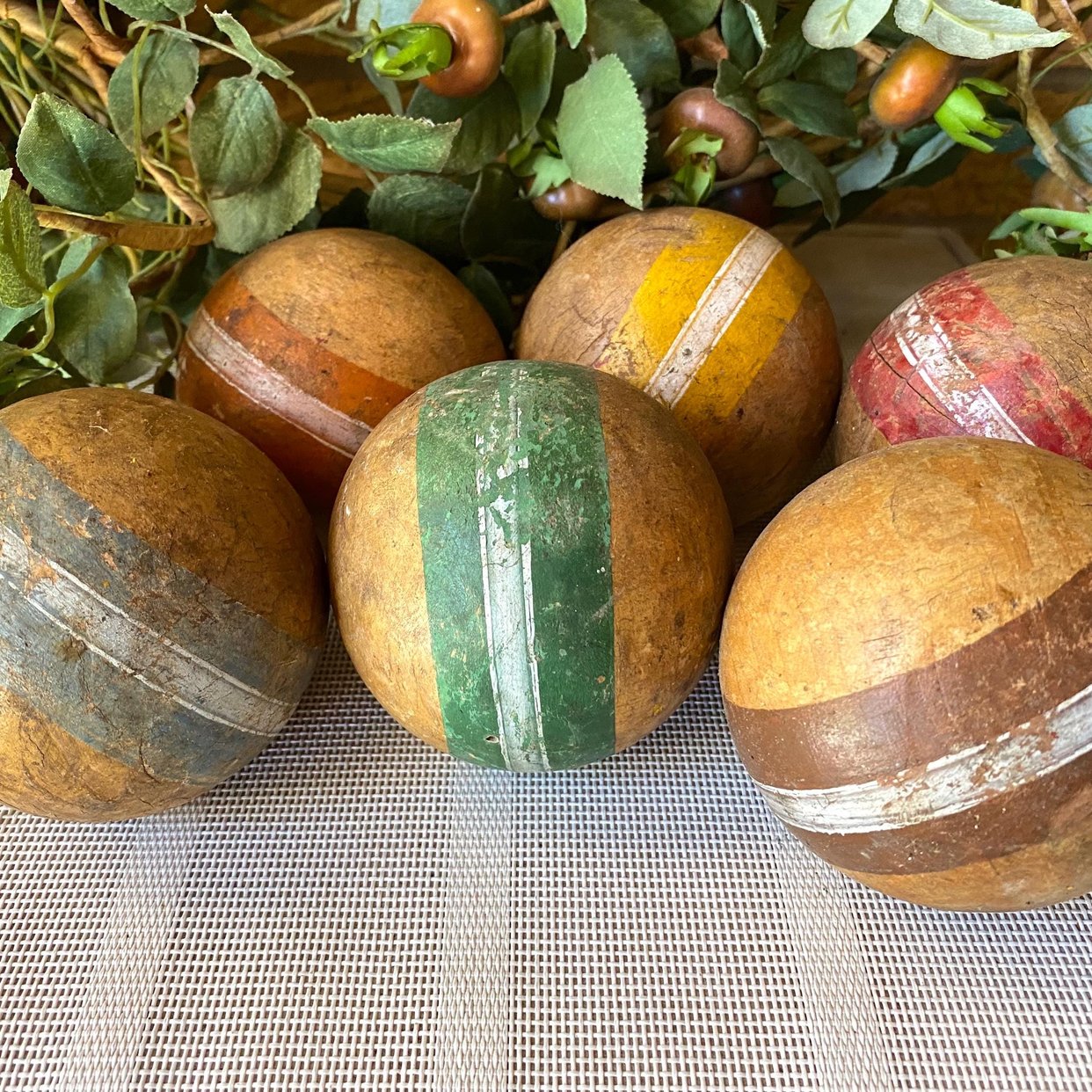 6 Antique English wooden croquet ball set made in | Glamatiques ...