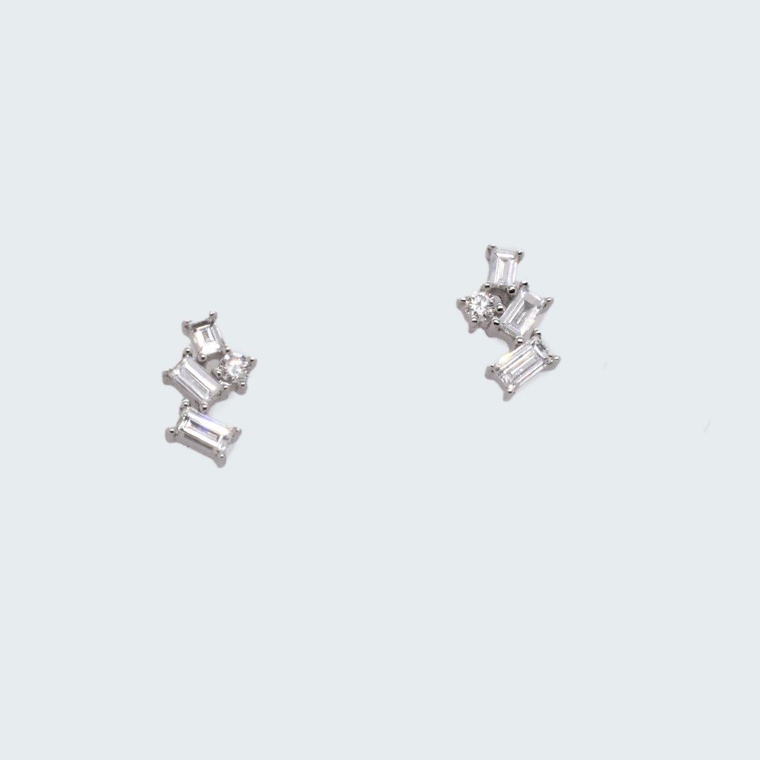 Diamond Baguette Pivot Studs | Eliza Page | Second Street District - Austin, TX