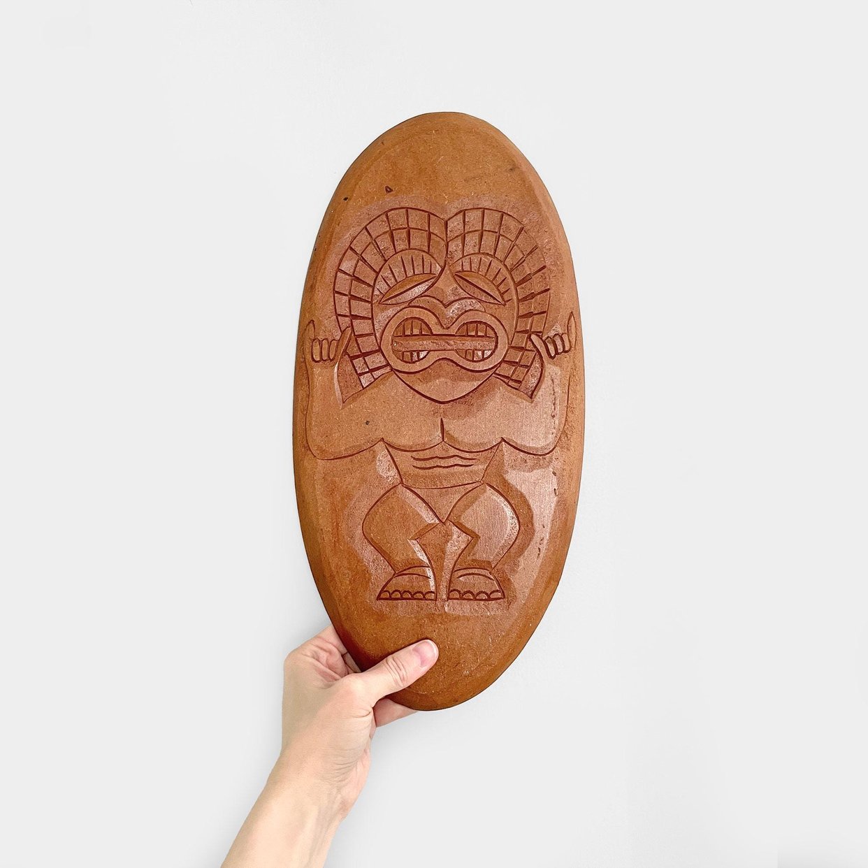 Hand carved Tiki Hanging Wall Art Oval | A Hint of Mustard - Ridgewood ...