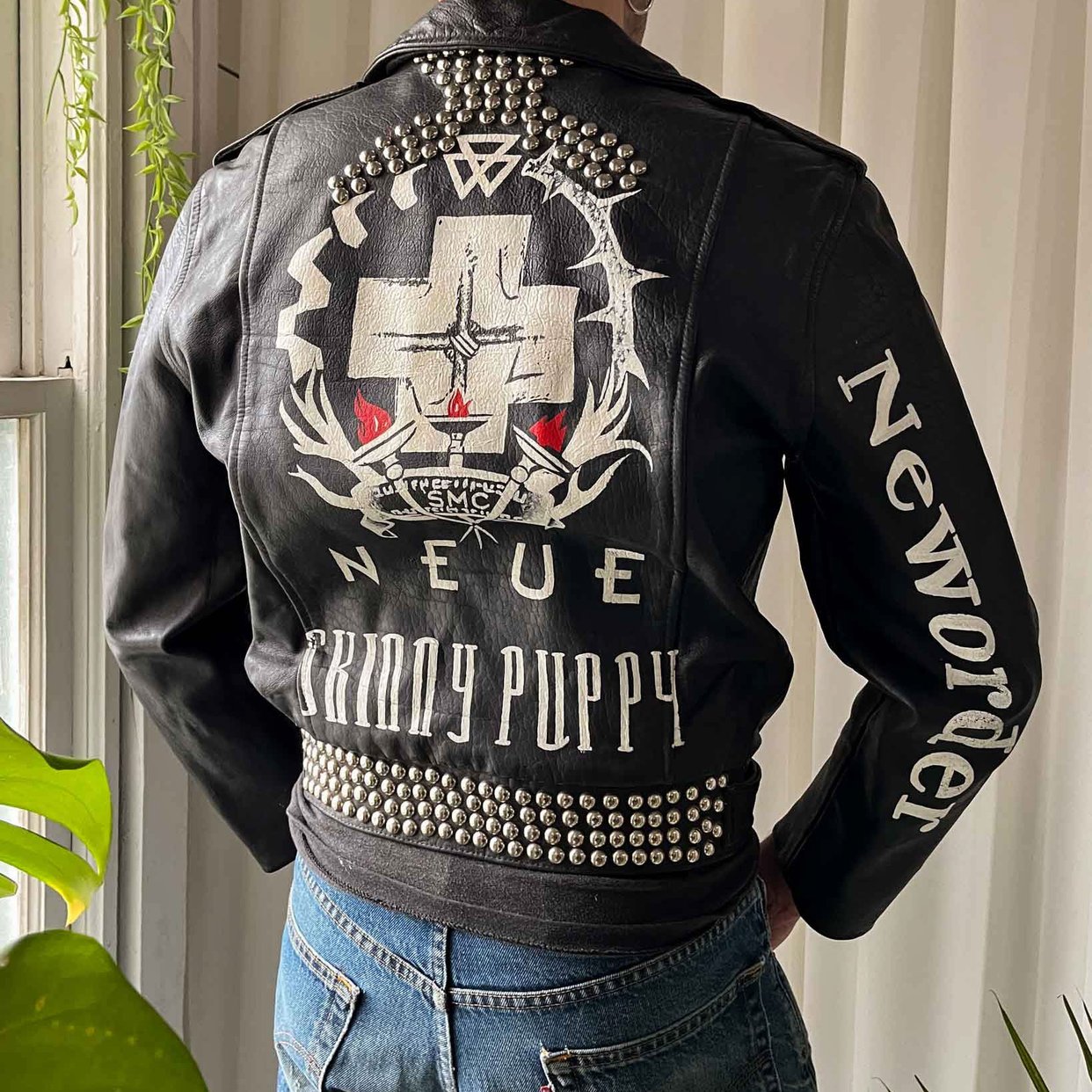 90s Custom Painted & Studded Punk Jacket | Lucky Vintage - University ...