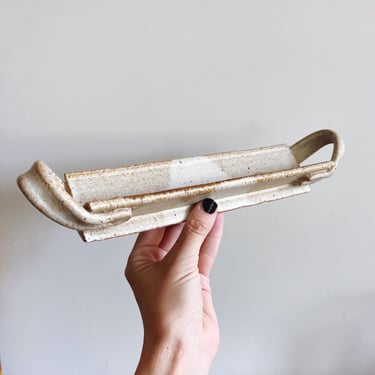 Vintage Stoneware Pottery Hand Built V-Shaped Tray | The Distillery ...