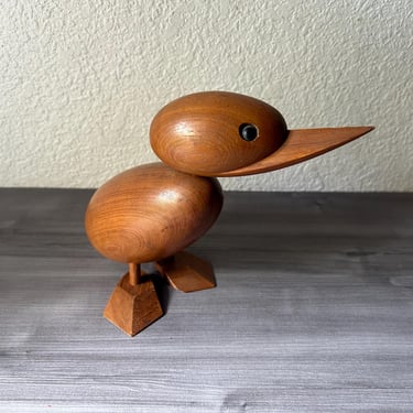 Vintage Mid Century Modern Danish Teak Wood Duck | Pink Flamingo ...