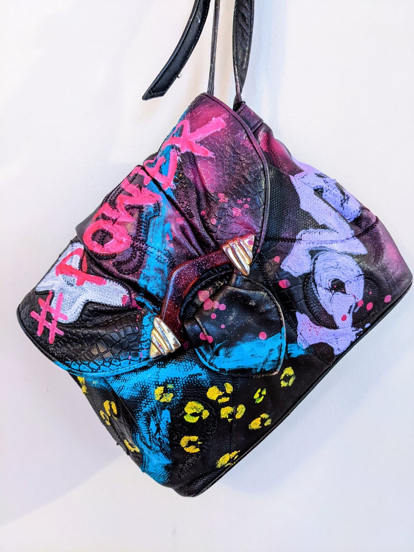 Hand-painted Graffiti Vintage Purse | Bermuda Triangle Vintage Clothes ...