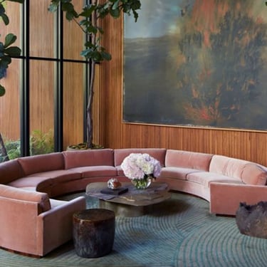 Milo baughman sofa curved store