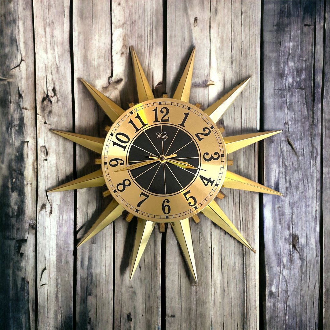 Vintage Welby Mid Century Modern Starburst Clock 7377 Wall Clock MCM ...