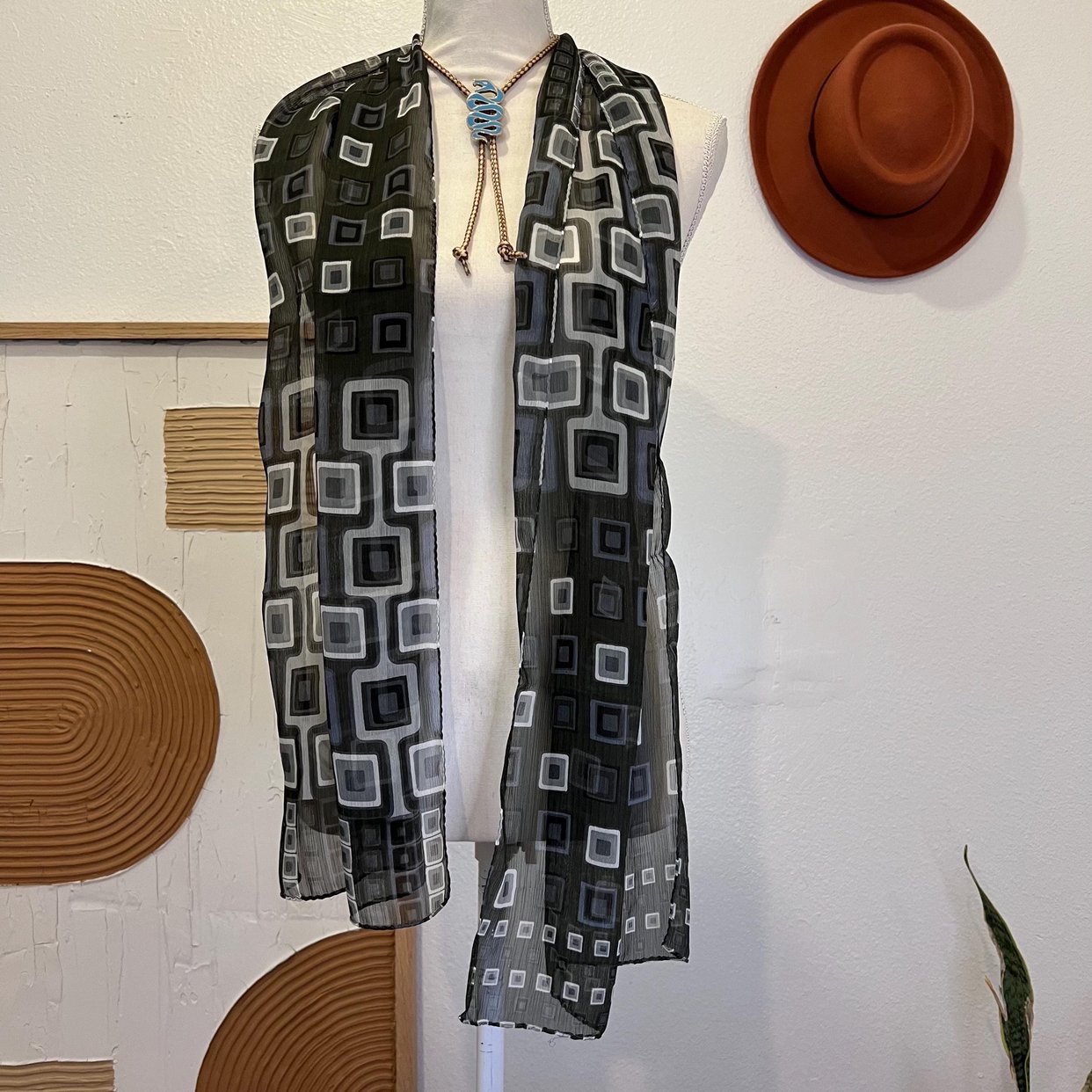 Vintage 90s Blue Green Mod Square Print Semi | so good vintage - Aurora ...