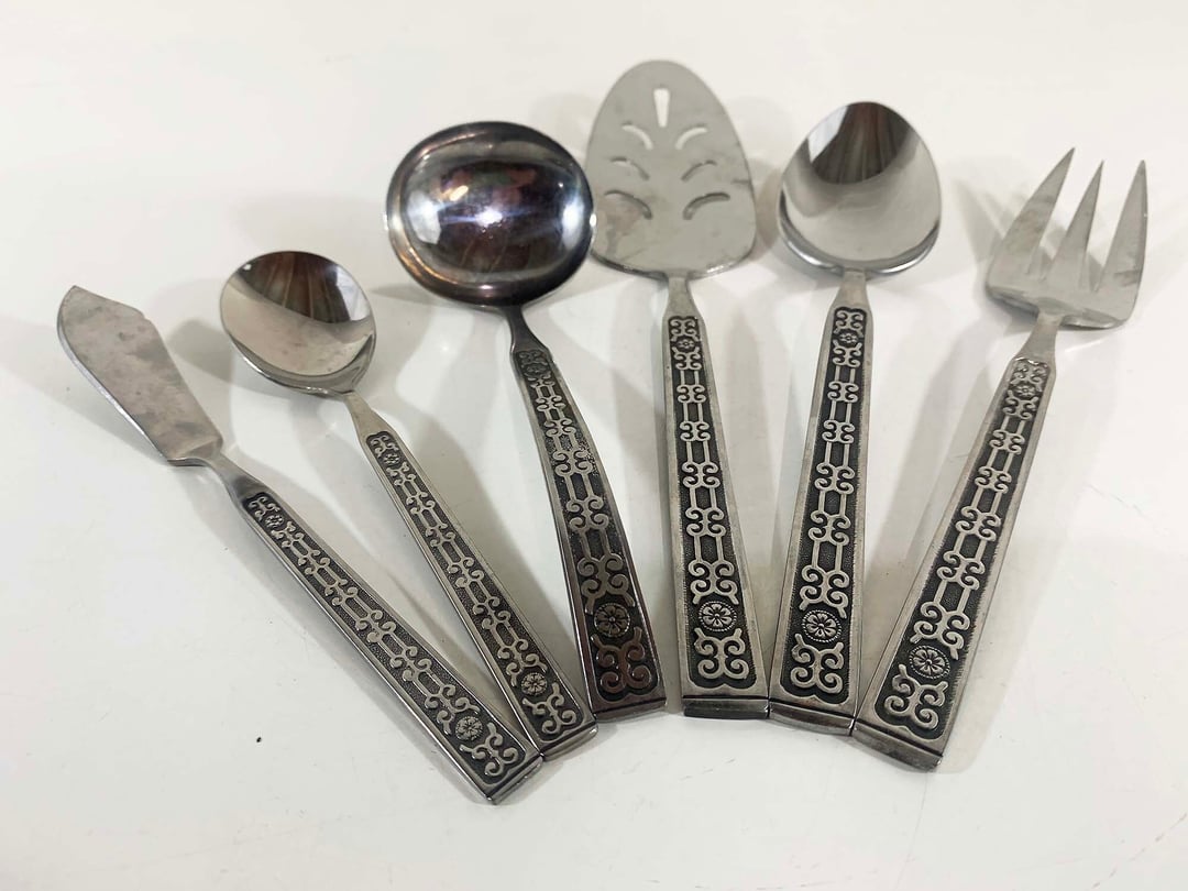 Vintage Mid Century Flatware Danish Modern Silverware Set of 6 Mid ...