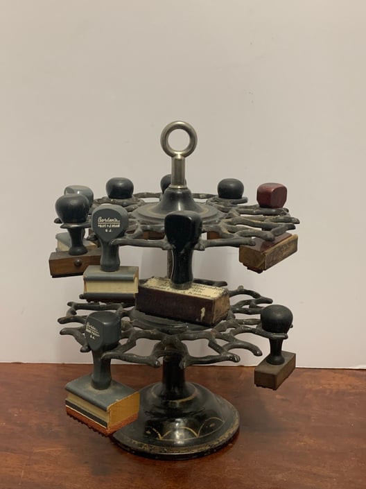 Antique Rubber Stamp Rack with 10 Rubber Stamps | MOB Vintage ...