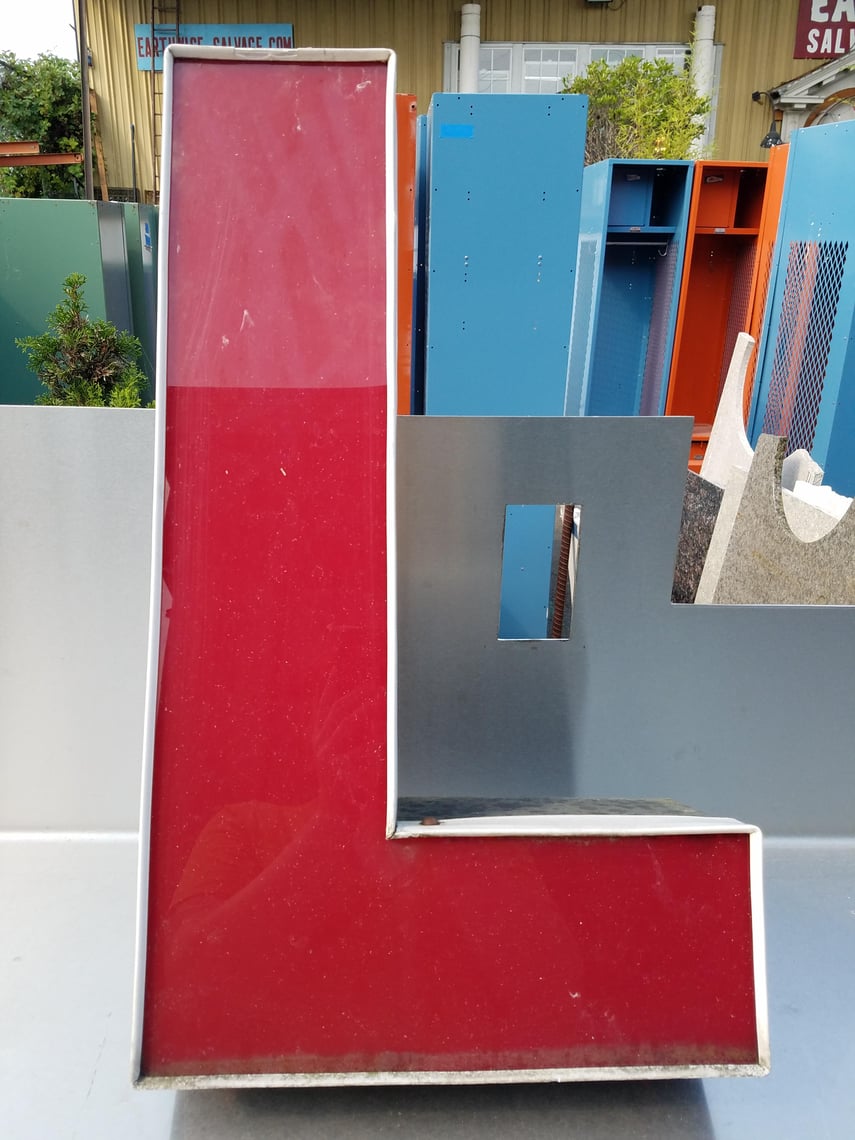 Steel LED Sign Letter 23 inches - L | Earthwise Architectual Salvage ...