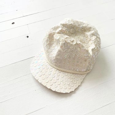 Vintage White Sequin Cap | Phenix | Brooklyn, NY