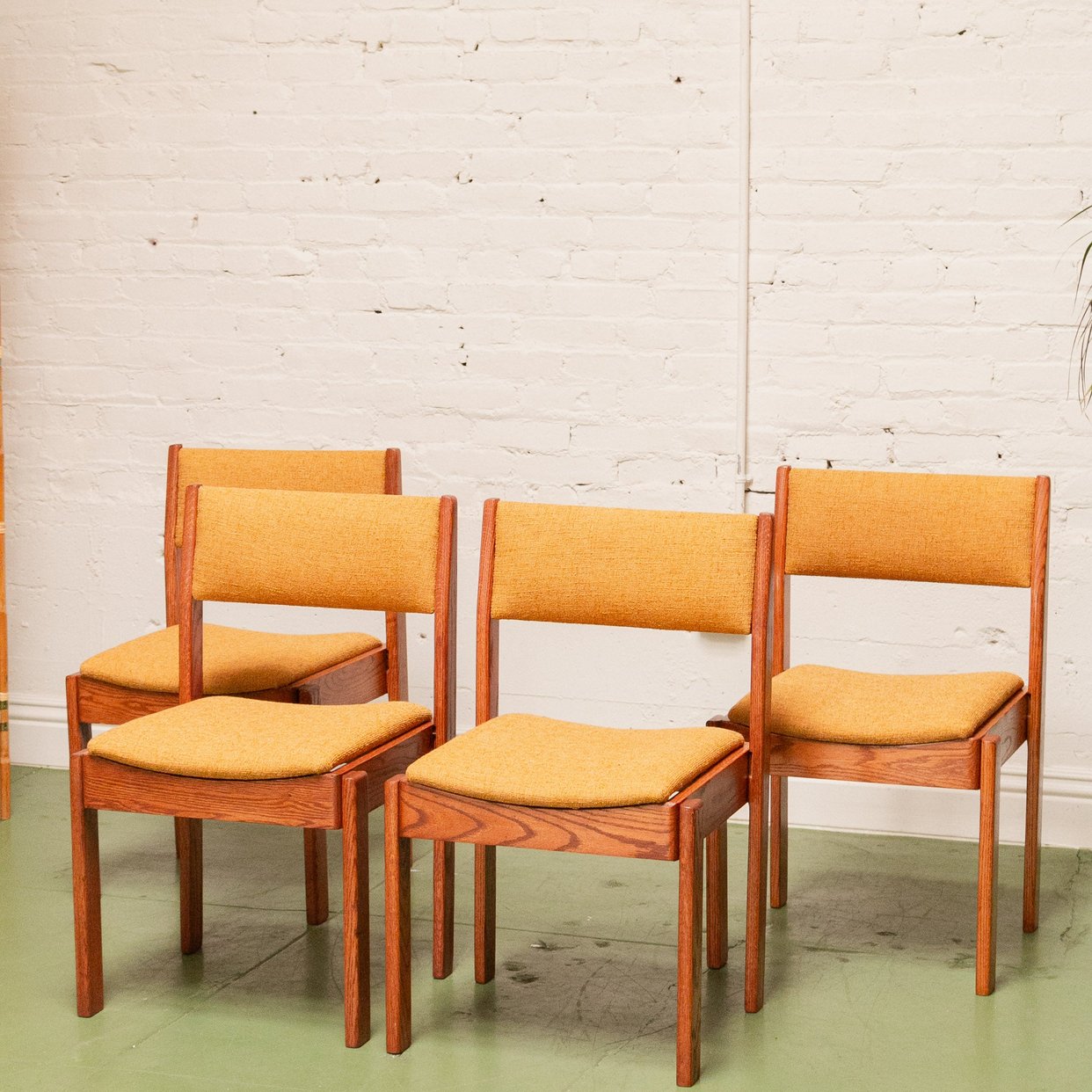 Danish Mustard Tweed Dining Chair Set Restored | Sunbeam Vintage ...
