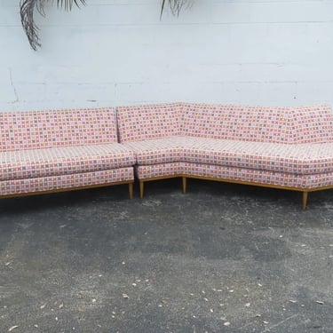 Mid Century Modern Sectional Two Part Long Couch | Hollywood Antiques ...