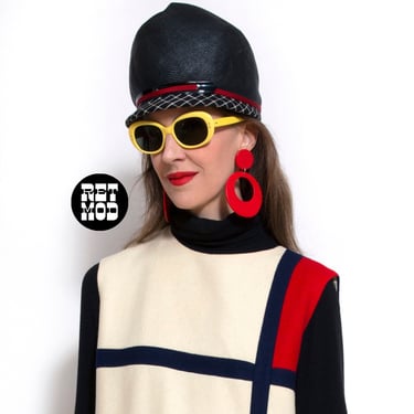 Iconic Vintage 60s Mod Black Jockey Riding Cap with Red | RetMod ...