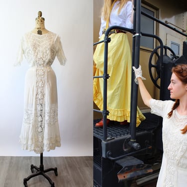 1900 ANTIQUE LAYERED edwardian LINGERIE dress xs | new 1900 ANTIQUE LAYERED edwardian LINGERIE dress xs | new