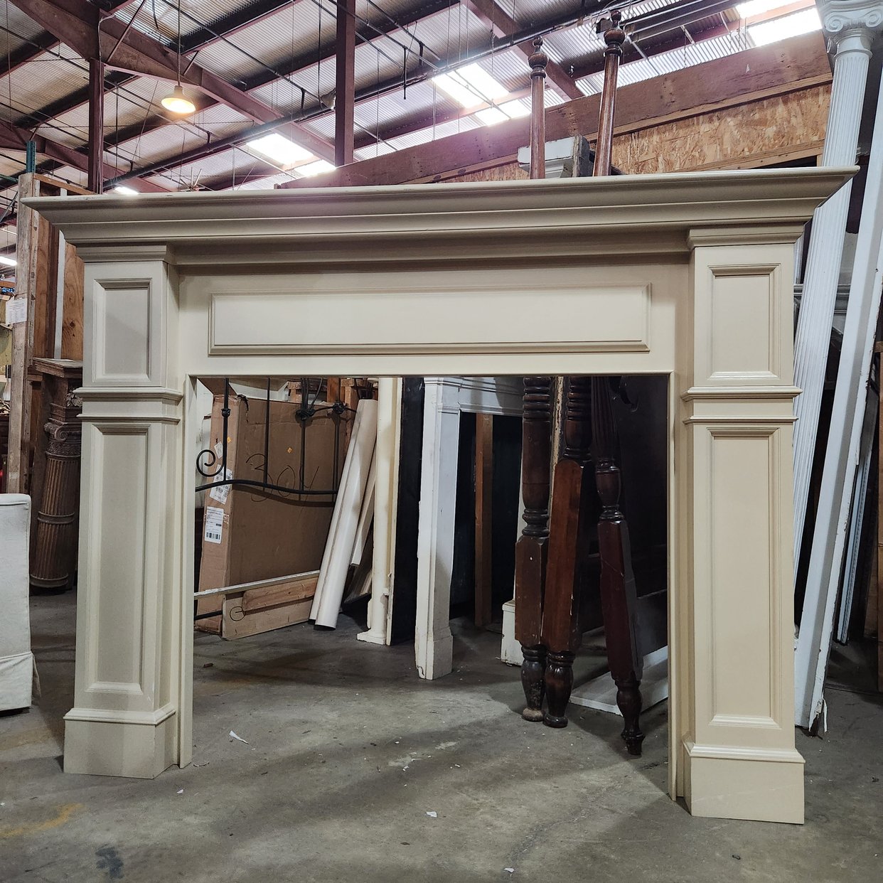 Custom-Built Fireplace Mantel with Secret Storage | Community Forklift ...