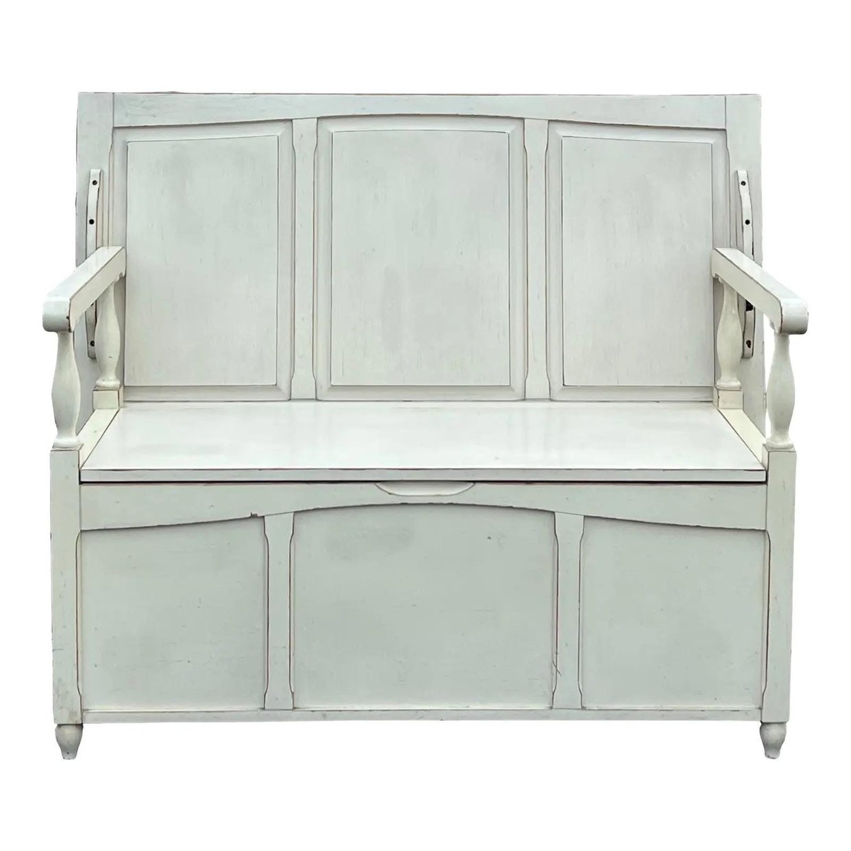 Farmhouse Style Settle Bench Table With Storage | 2nd Story Trading Co ...