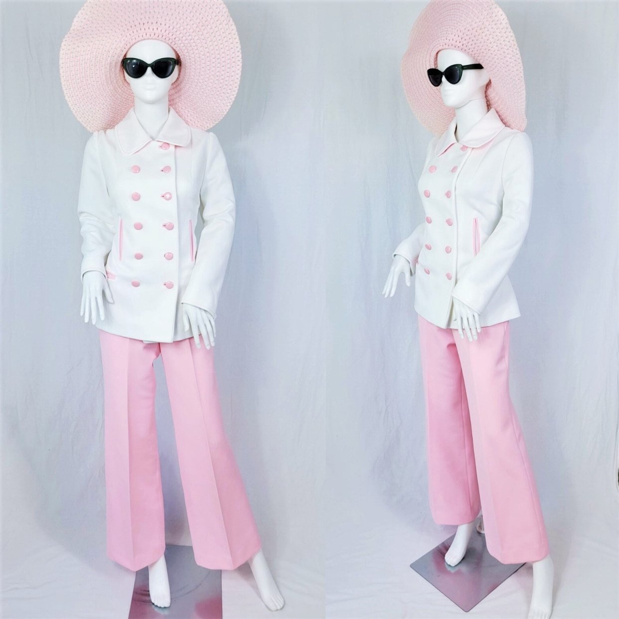 1970's Pink White Lilli Ann 2 Pc Pantsuit Pants | Jelly Eyes Vintage ...