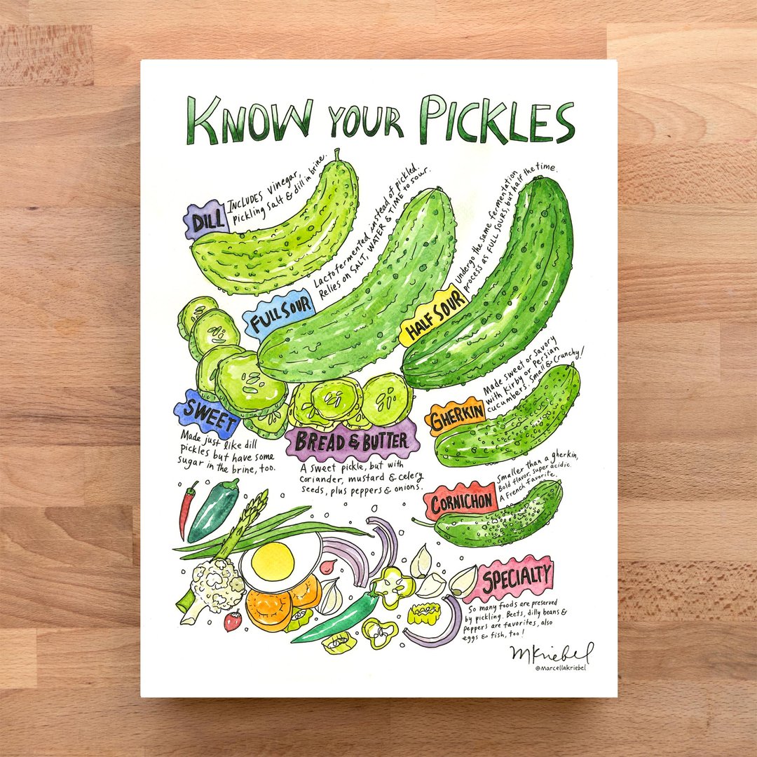 Know Your Pickles Watercolor Art Print | Marcella Kriebel Art ...