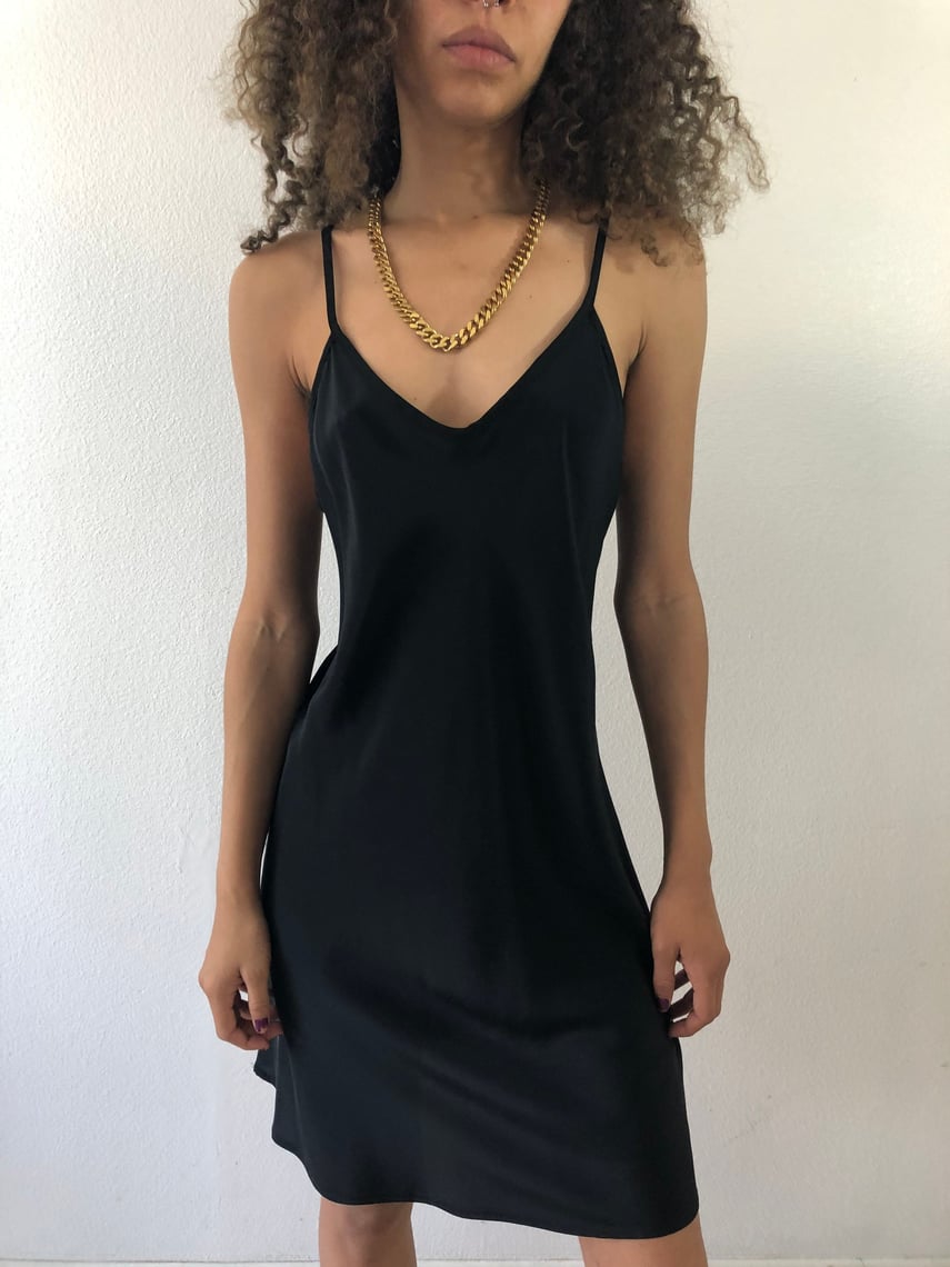 Vintage Harari Black Silk Slip Dress | Vintage Rosemond | Los Angeles, CA