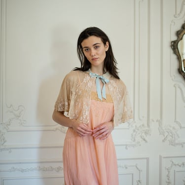 1930s ecru tambour lace caplet Art Deco rare | Devore Vintage ...