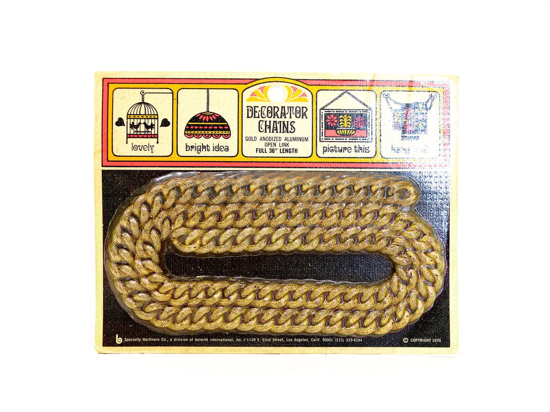 VINTAGE: 1970 Decorator Chains for Hanging - Gold Anodized Aluminum ...