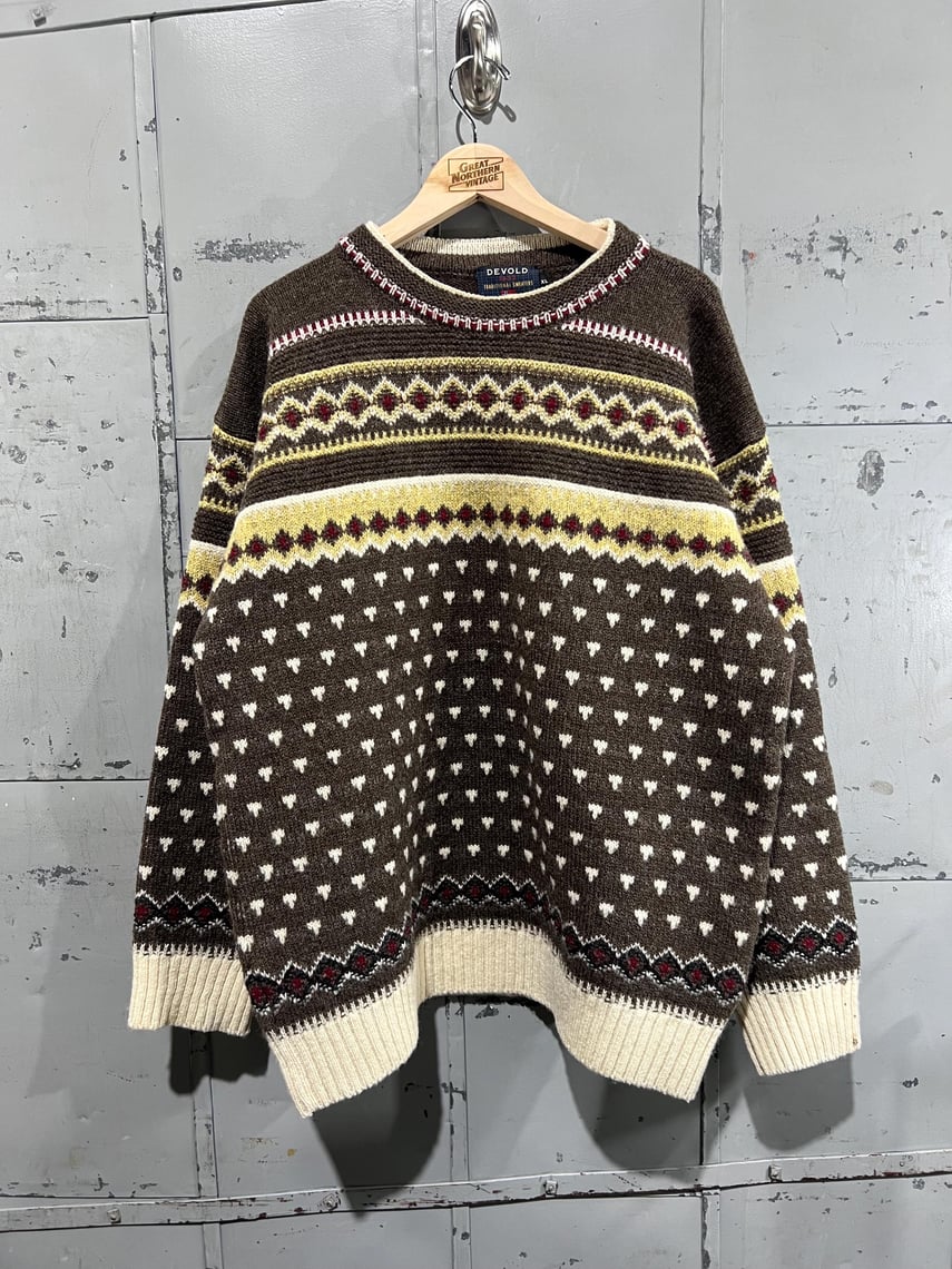 XL 90s Devold Striped Norwegian Sweater Fair Isle Style olmes | Great Northern Vintage ...