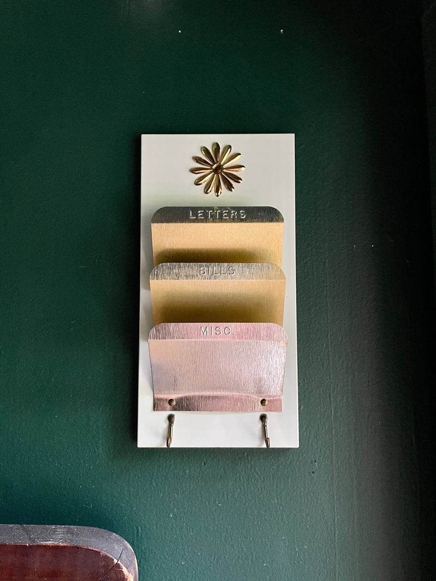 1960s Tin Wall Mount/Hanging Letter Holder Goldtone | Brain Washington ...
