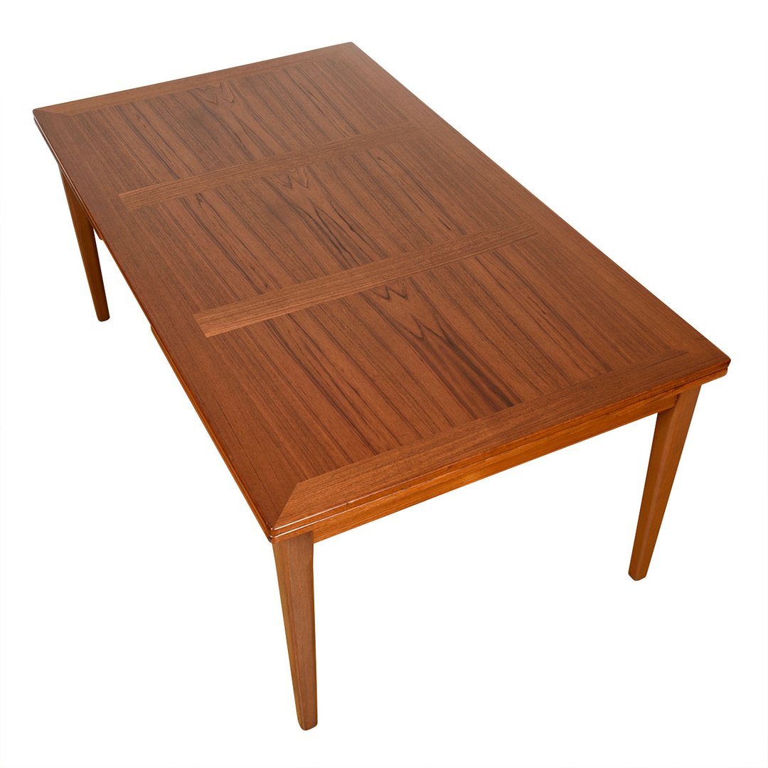 Danish Modern Teak Large Expanding Cross-Grain Dining Table | Modern ...