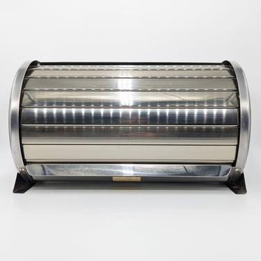 Vintage 1960s Stahldesign Bauhaus- Silver Bread Box | Radio Vintage Shop | Barrie, ON, Canada