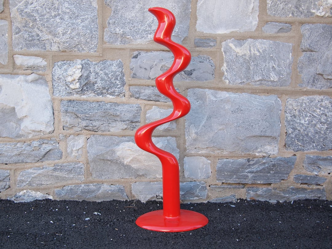 Vintage IKEA DÖMAN SCULPTURE 36" Red Biomorphic Squiggle Snake Tony ...