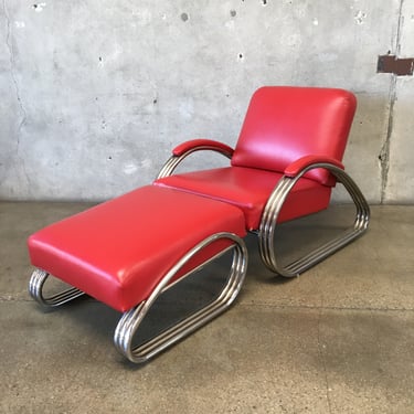 Mid Century Modern Art Deco Streamline Lounge Chair & Ottoman by ...