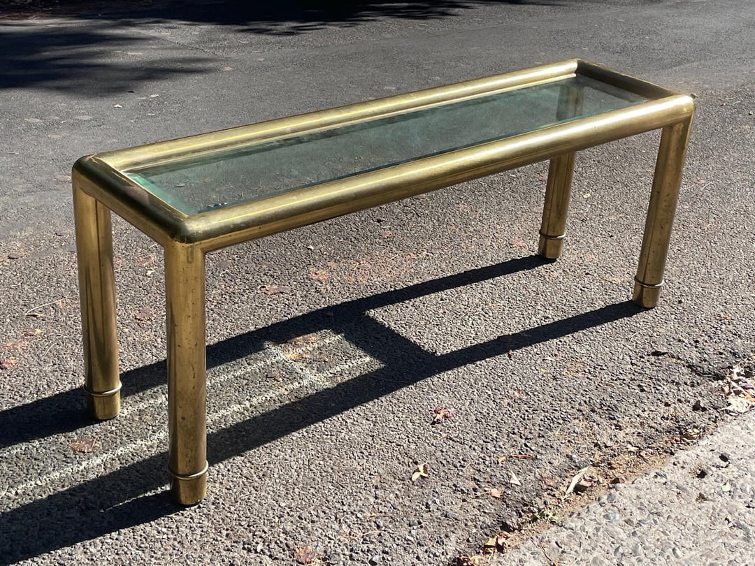Stunning Italian Brass Tubular Console Table by Mastercraft | Hollywood ...