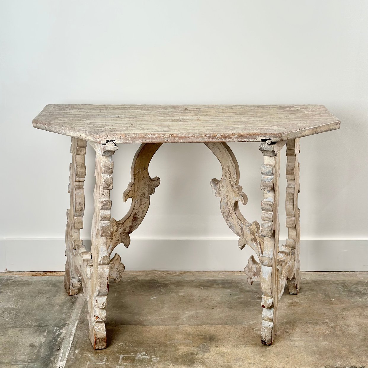 17th Century Italian Lyre Leg Console Table Painted | Limbo Decor ...
