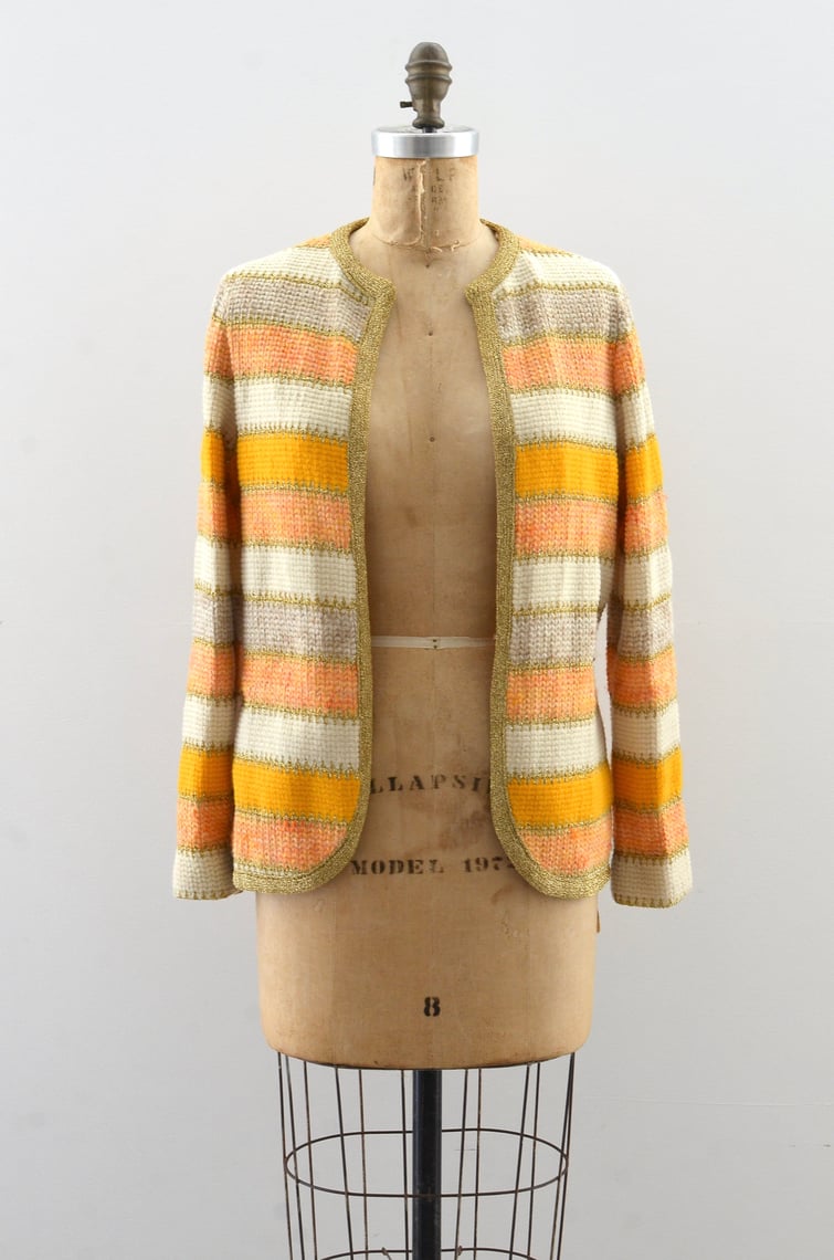 Vintage Metallic Gold Cardigan | Pickled Vintage | Palo Alto, CA