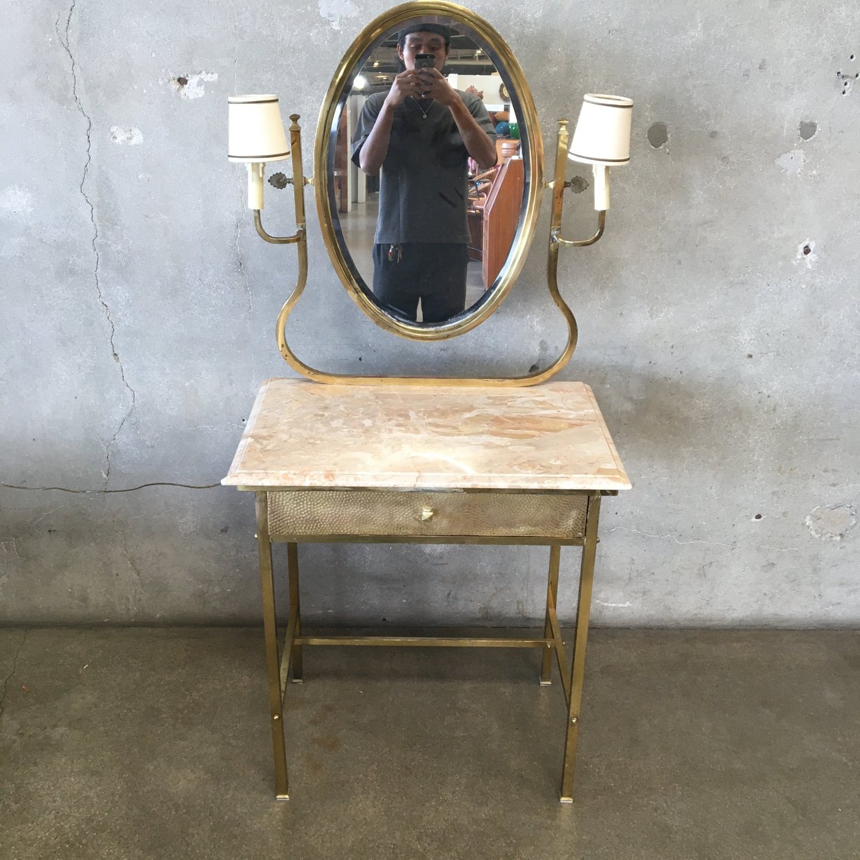 Vintage 1950's Brass Vanity Dressing Table | Urban Americana - Long ...