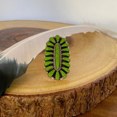 GO GREEN Navajo Silver & Green Howlite Ring | Dean | Love Street ...