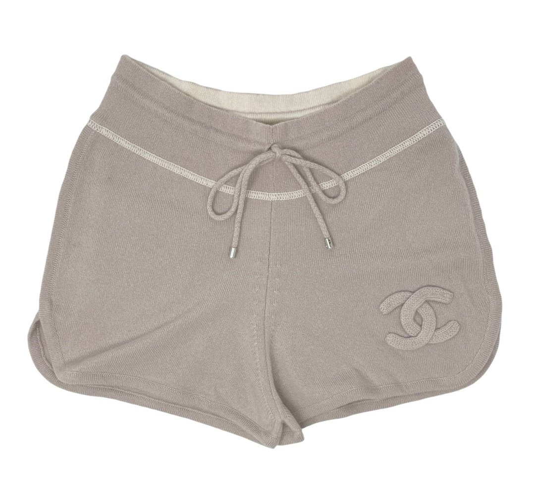 Chanel Tan Cashmere Logo Shorts | Treasures of NYC | New York, NY