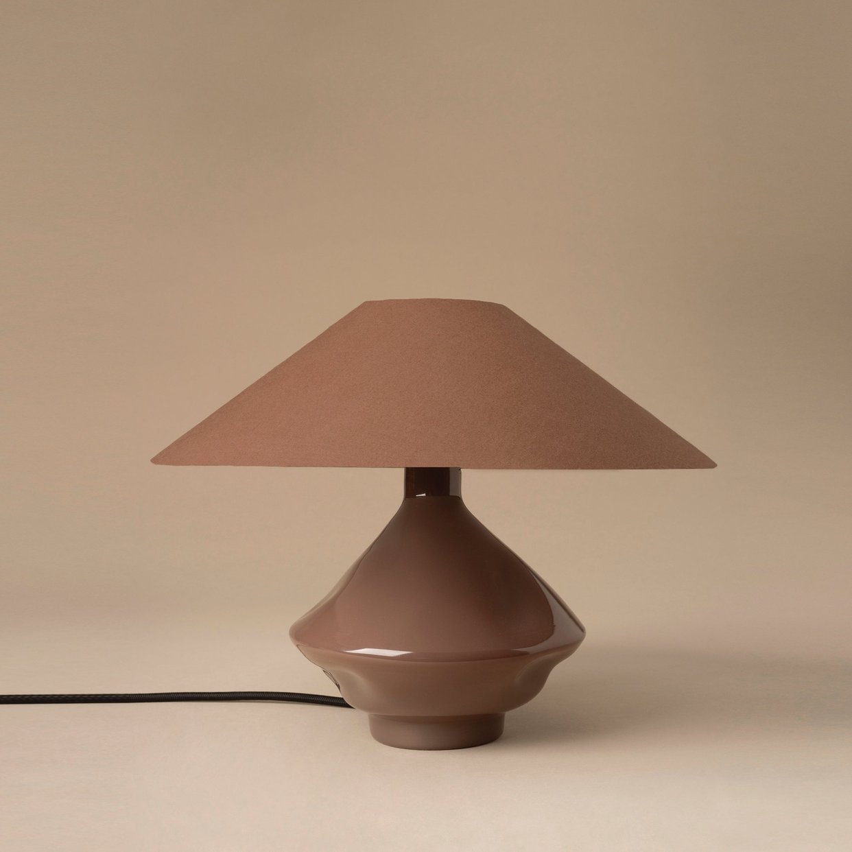 Brown Conical Glass Table Lamp by Los Objetos | Hopp Home - Bushwick ...