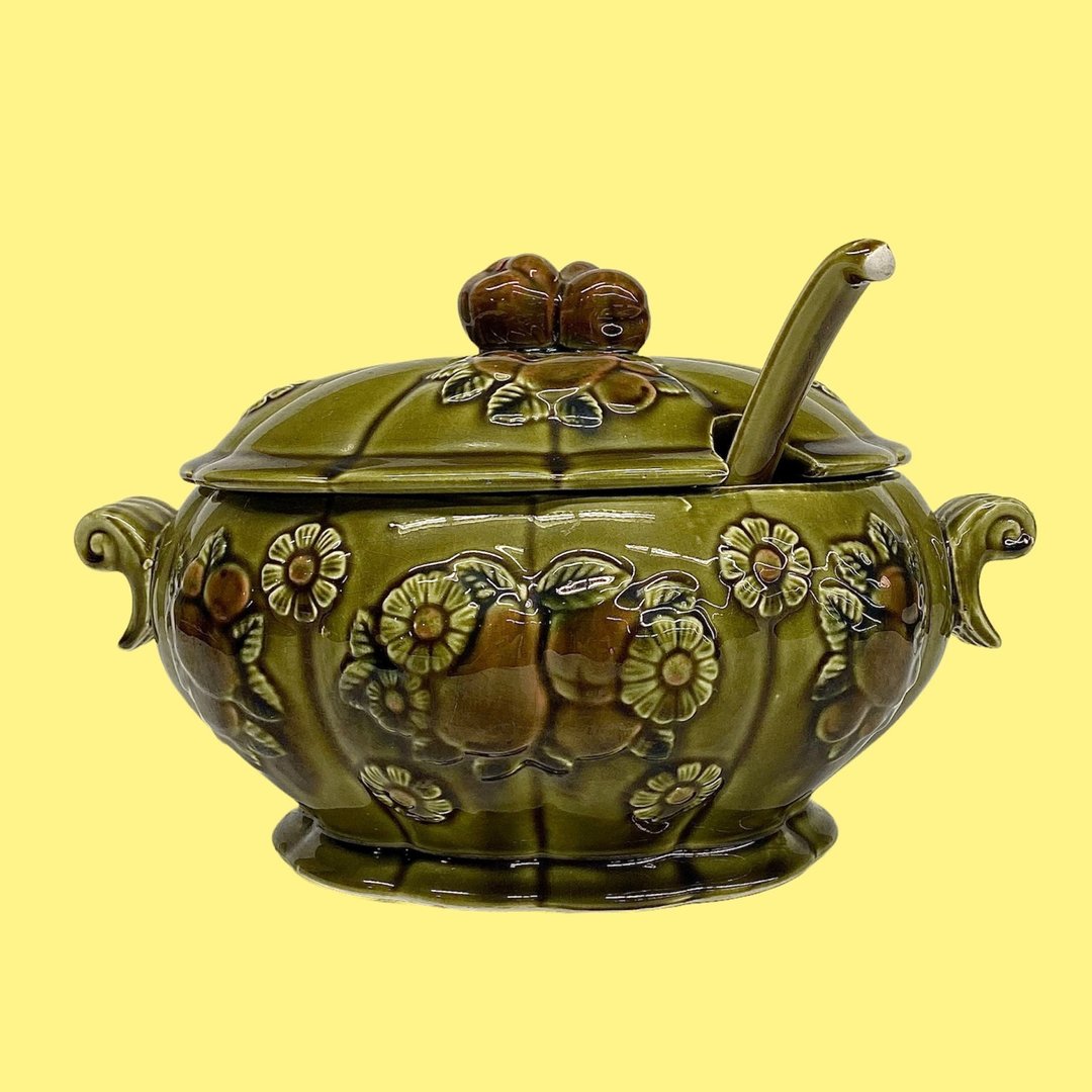 Vintage Soup Tureen with Ladle Retro 1970s Bohemian + Apco Japan ... Vintage Soup Tureen with Ladle Retro 1970s Bohemian + Apco Japan ...