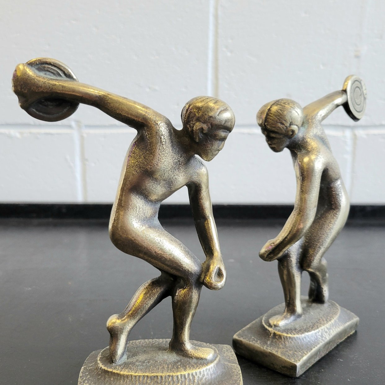 Pair of Bronze Art Deco Discus Throwing Figural | Wishbone Reserve ...